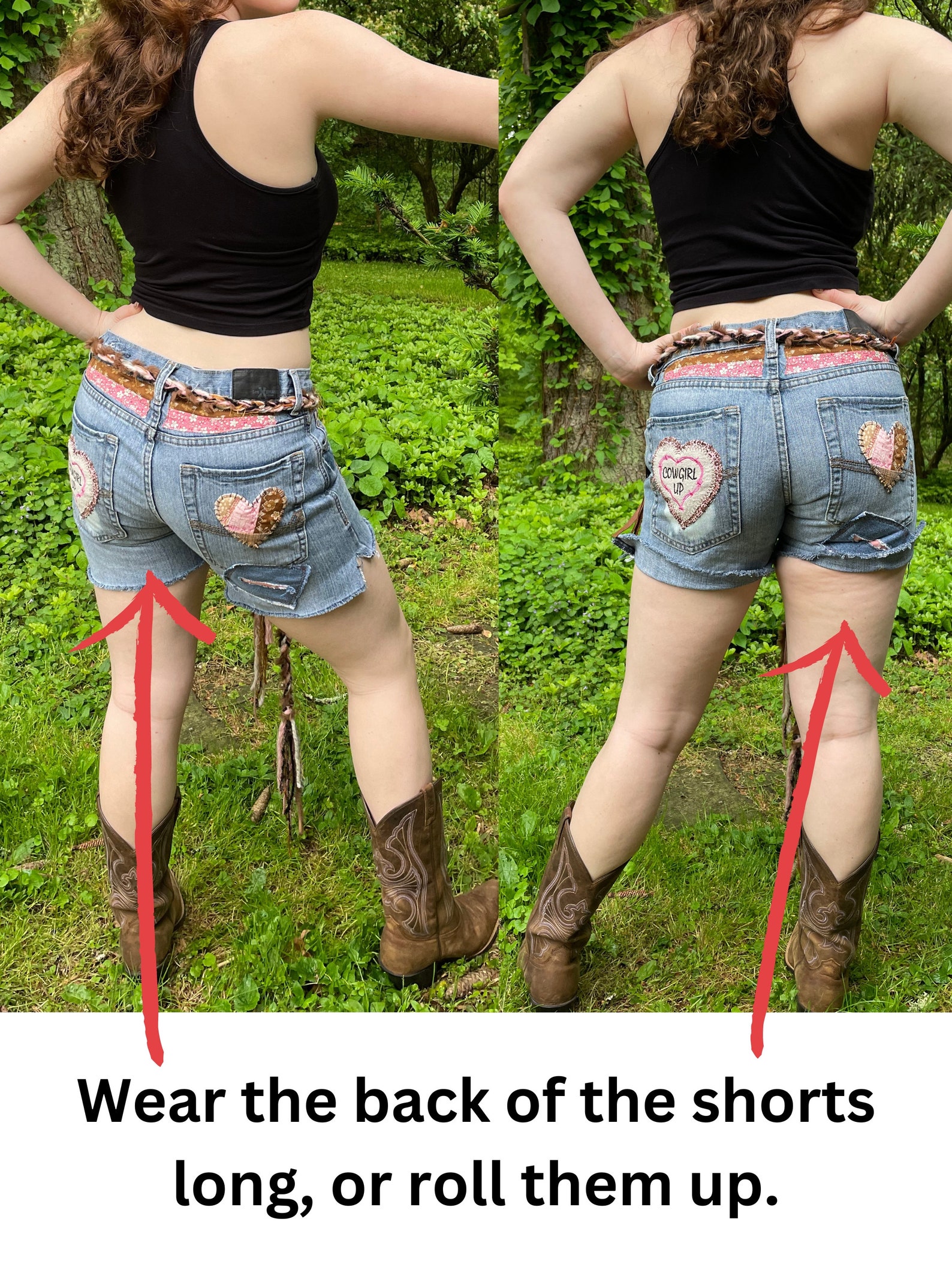 Frayed Western Jean Shorts Boho Pink Cowgirl Western Denim Cut off ...