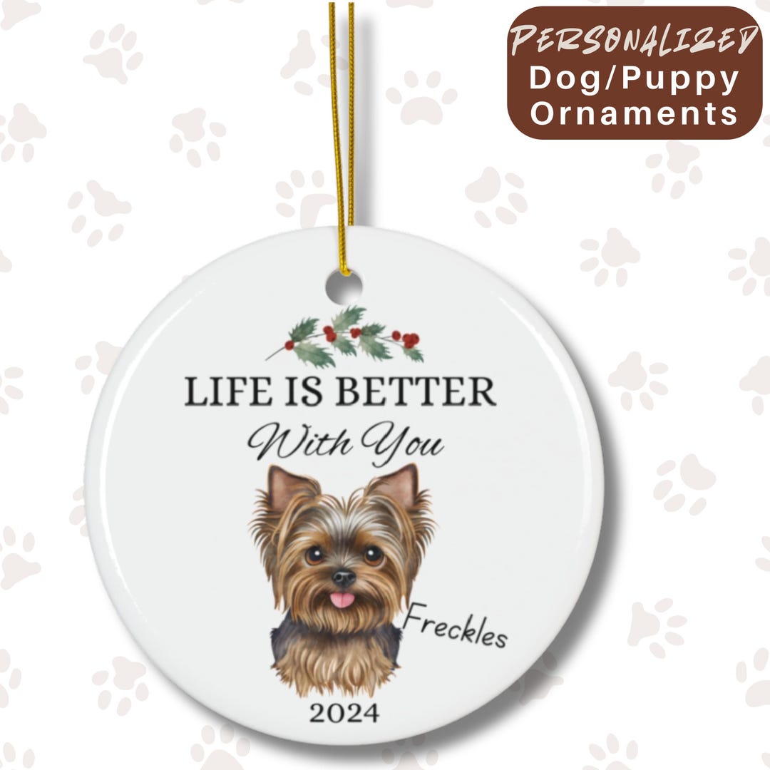 Personalized Yorkshire Terrier Dog Christmas Ornament Custom Yorkie ...
