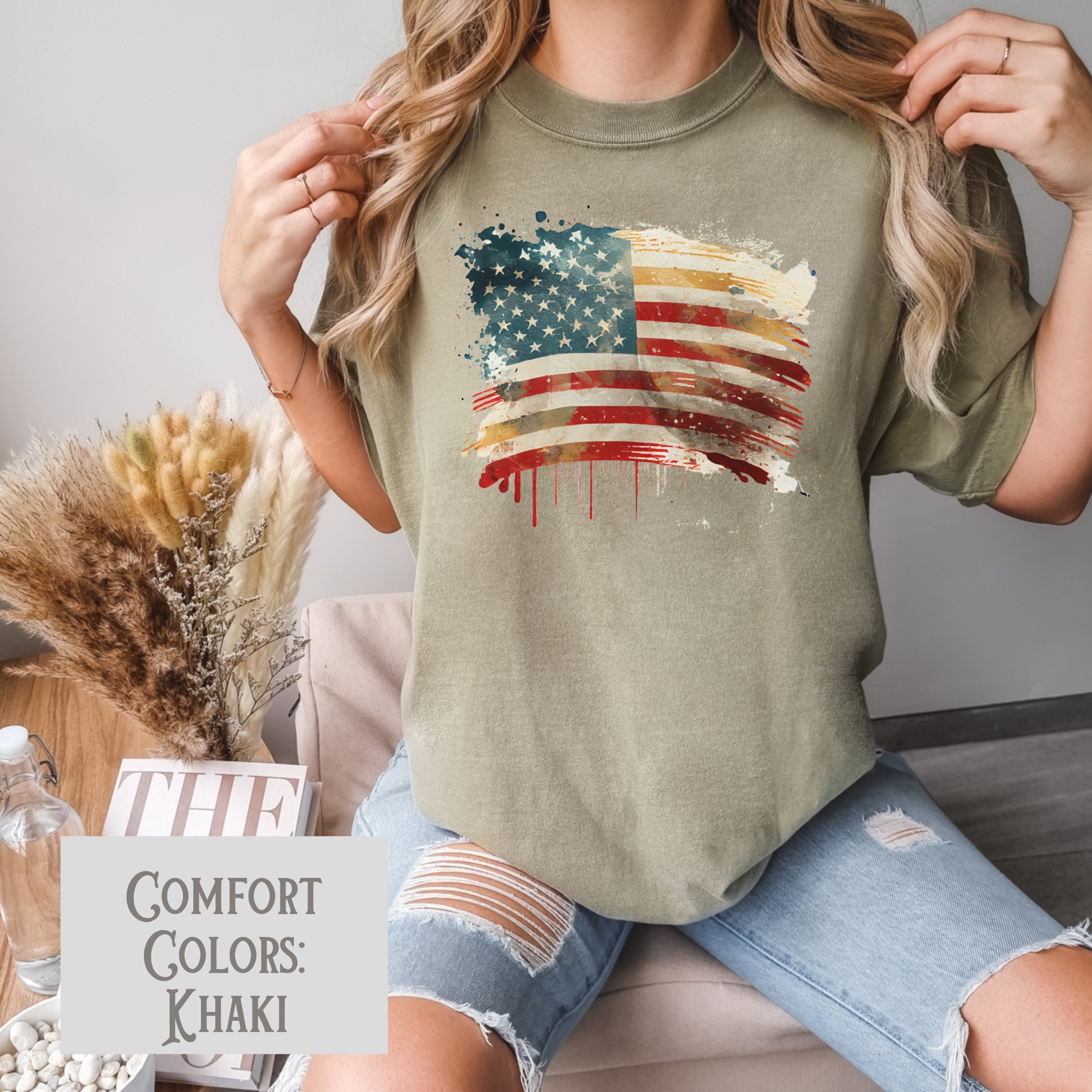 Vintage Distressed American Flag Shirt Independence Day T-shirt USA ...