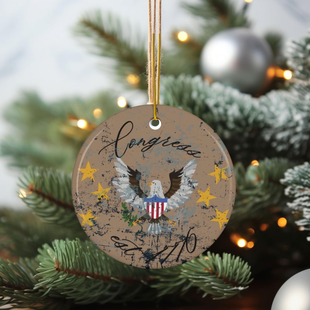 Colonial Vintage Eagle Congress Ornament Rustic Patriotic Christmas ...