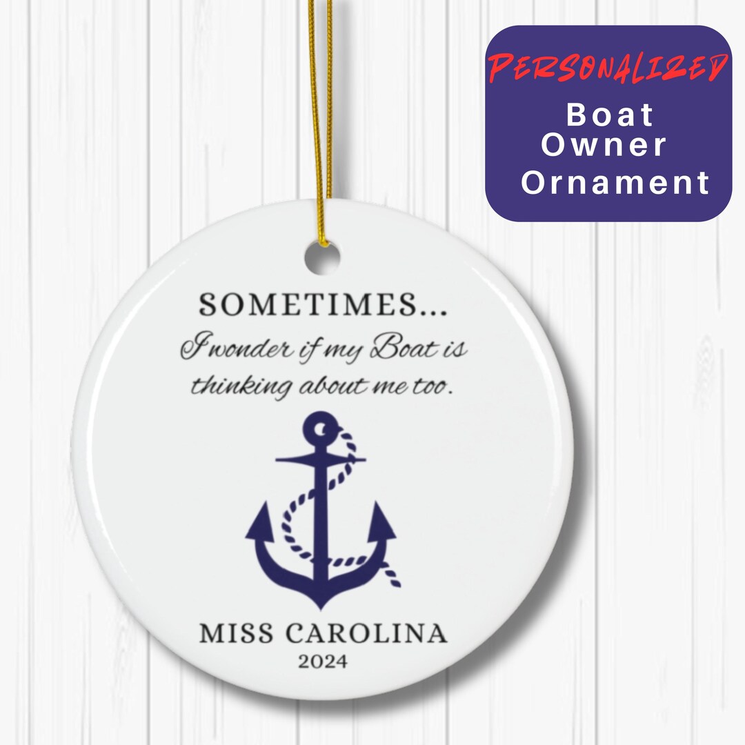 Personalized Boat Owner Ornament Custom Nautical Gift for Boating ...
