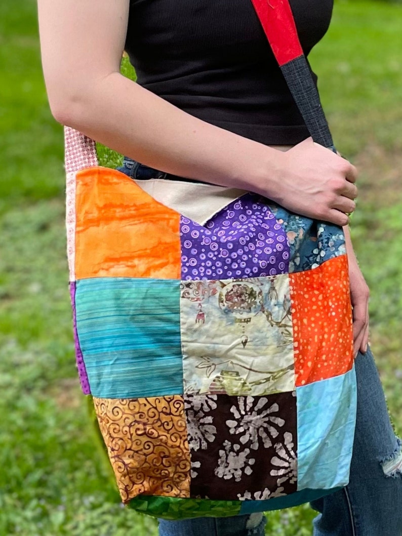 Boho Patchwork Tote Bag Hippie Patchwork Large Tote Bag Fashionable ...