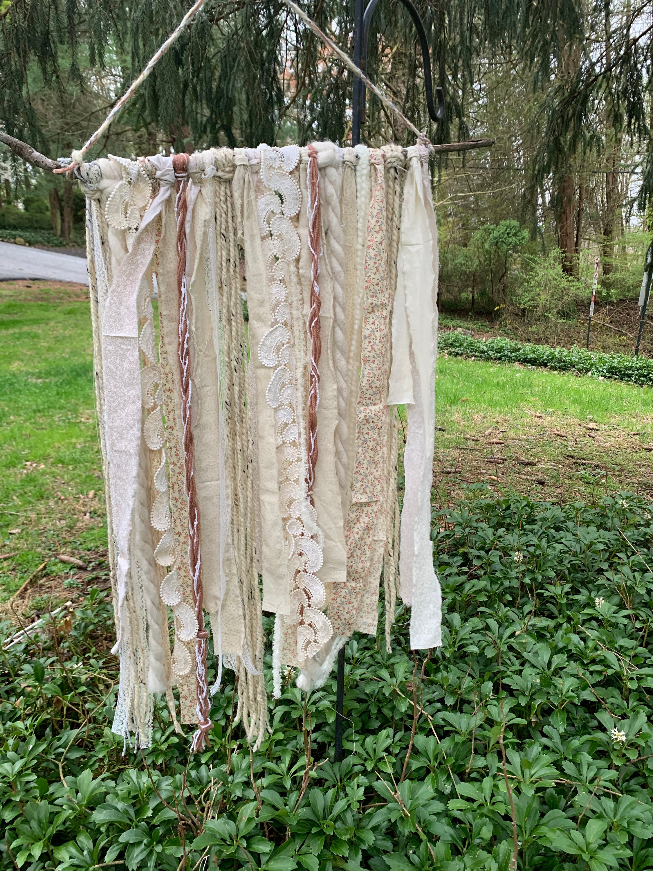 Beige Ivory Yarn Lace Wall Hanging Boho Yarn and Fiber - Etsy