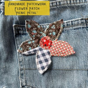 BOHO FLOWER Fabric Patchwork PATCH Country Hippie Flower Patches ...