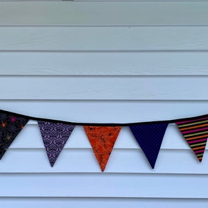Halloween Purple Orange Black Bunting Flag Banner, Halloween Flag ...