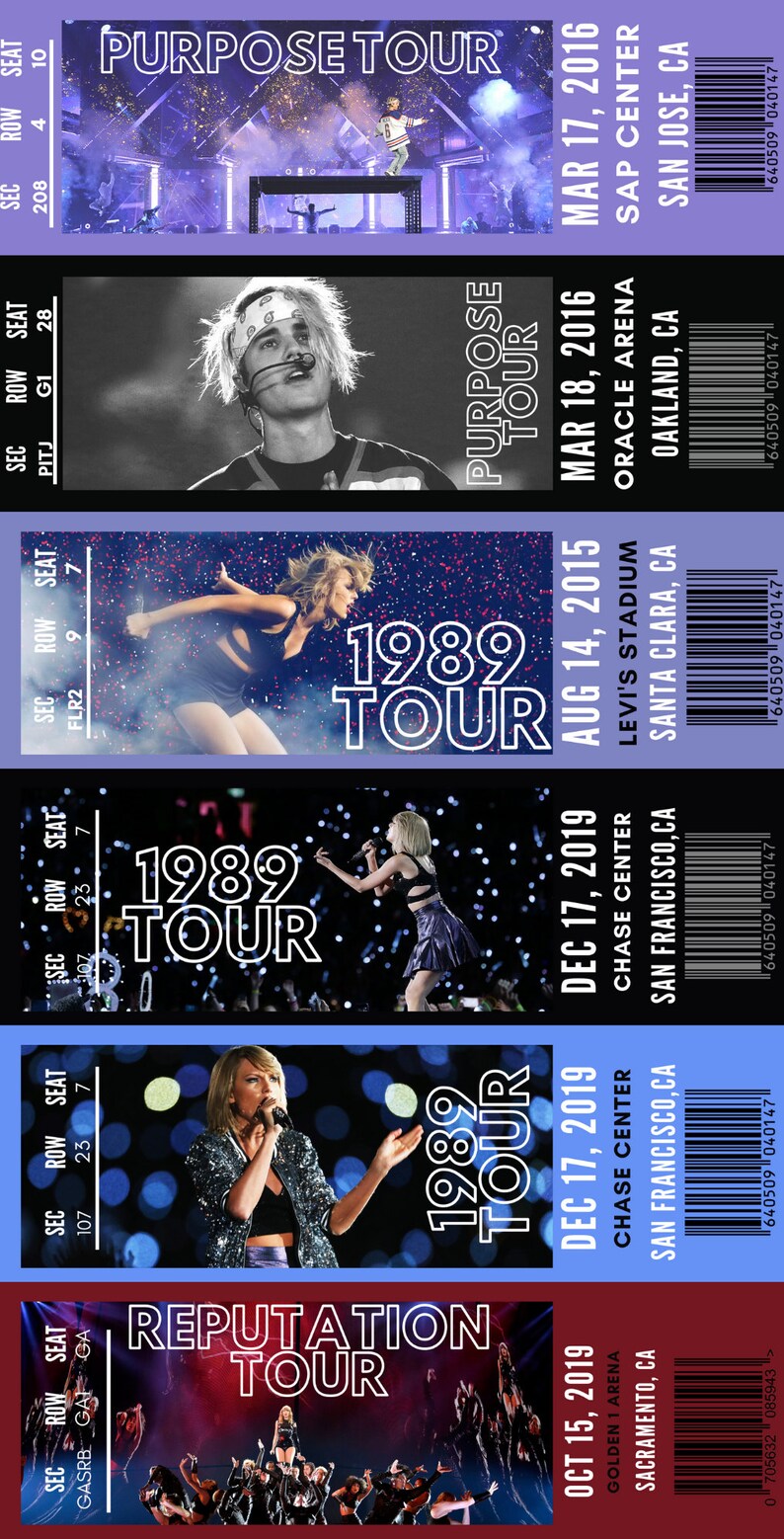 Digital Custom Concert Ticket Printable Etsy