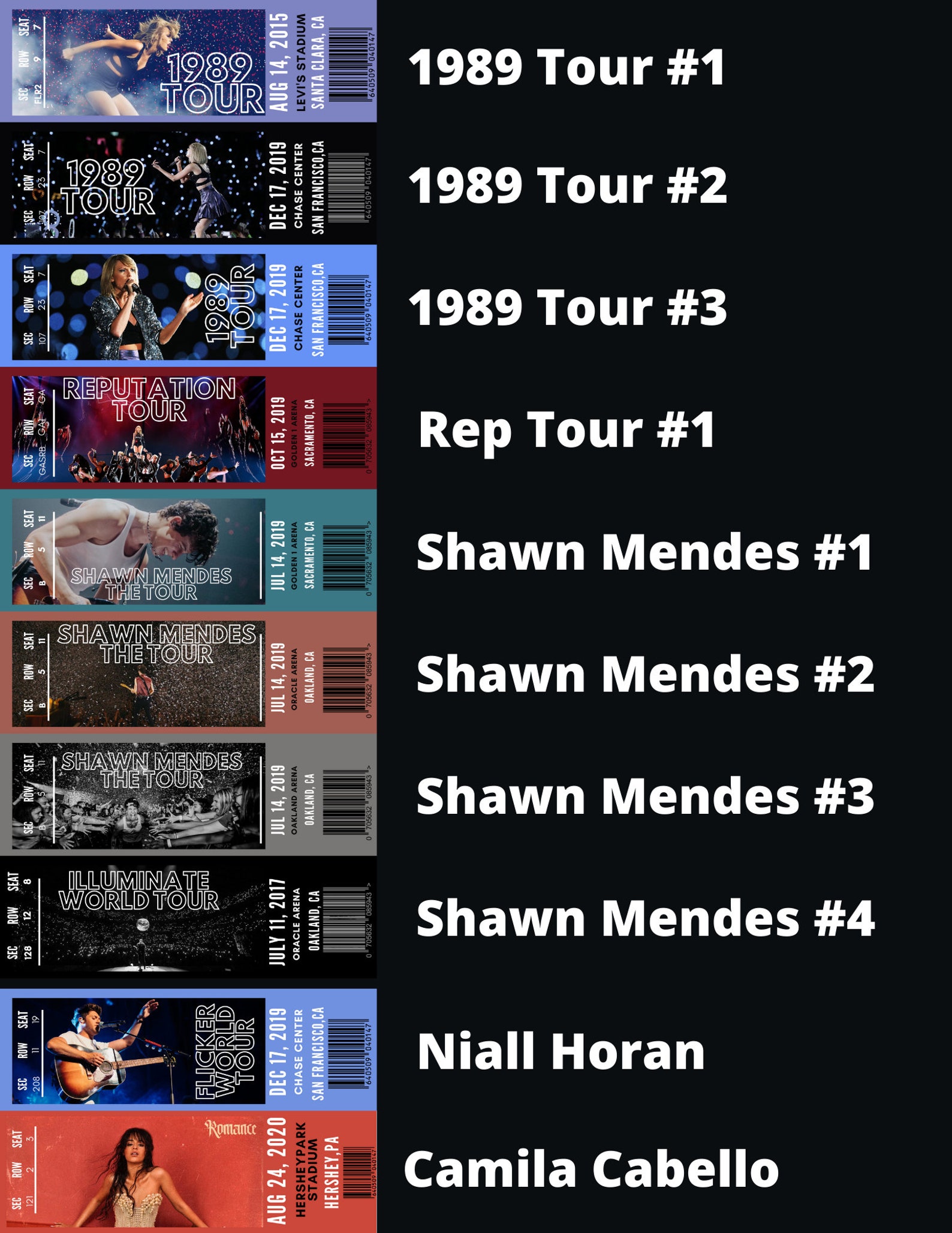 Billet de concert personnalisé numérique Imprimable | Etsy