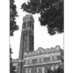 PRINT Drawing of Vanderbilt University - Kirkland Hall Nashville ...