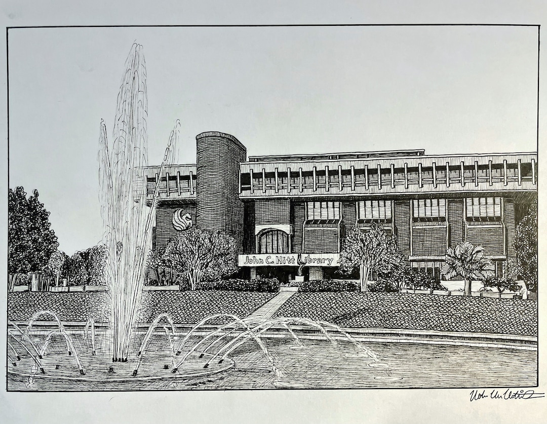 PRINT Drawing of UCF University of Central Florida Knights Campus ...