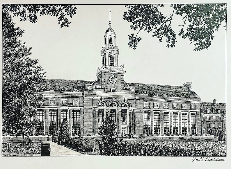 PRINT Drawing of Oklahoma State Campus Cowboys Stillwater OK - Etsy