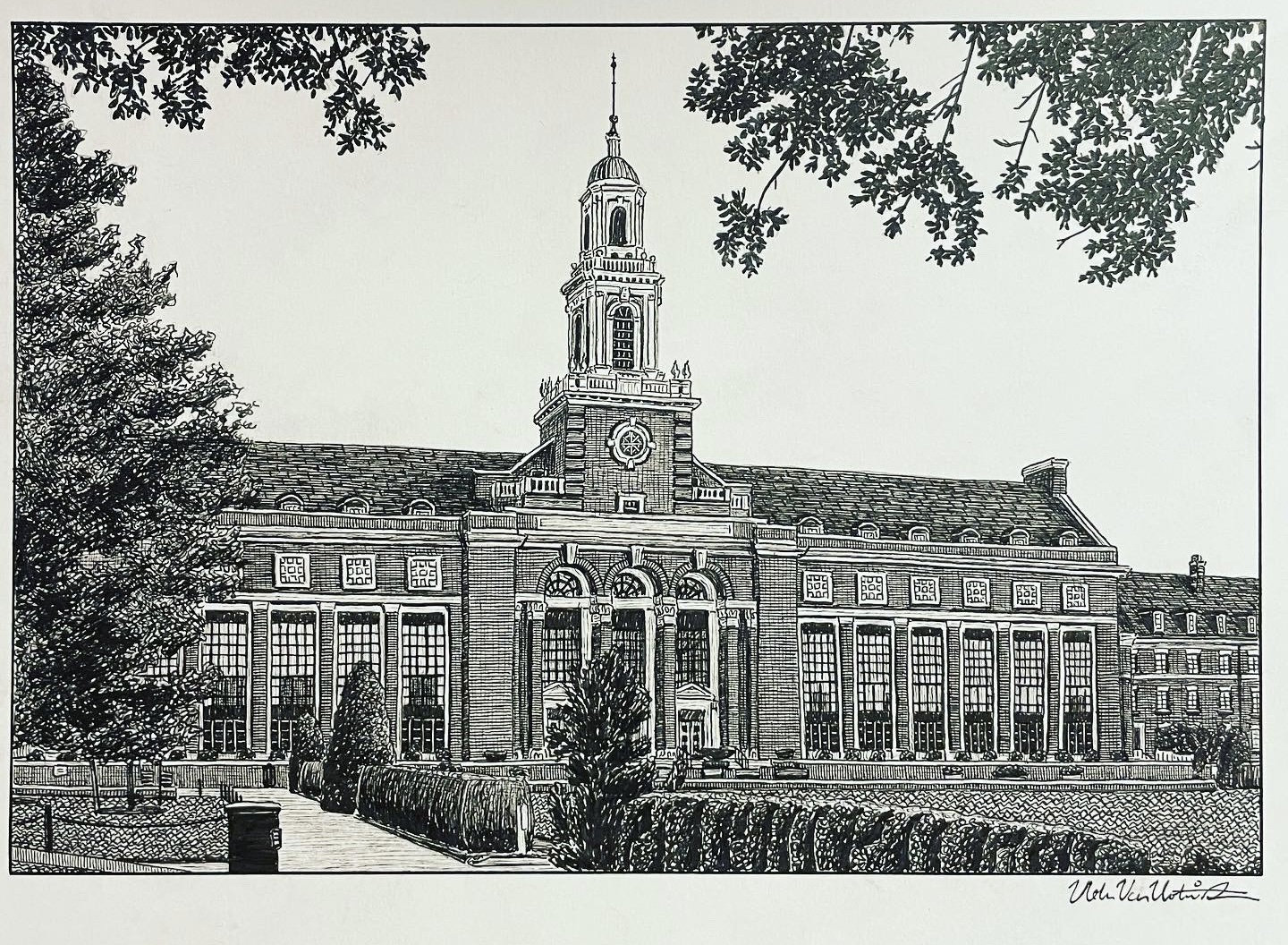 PRINT Drawing of Oklahoma State Campus Cowboys Stillwater OK - Etsy
