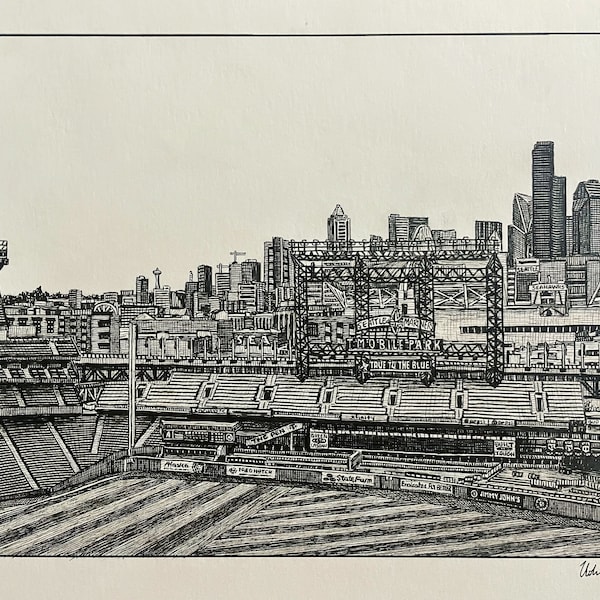 Seattle Drawing - Etsy