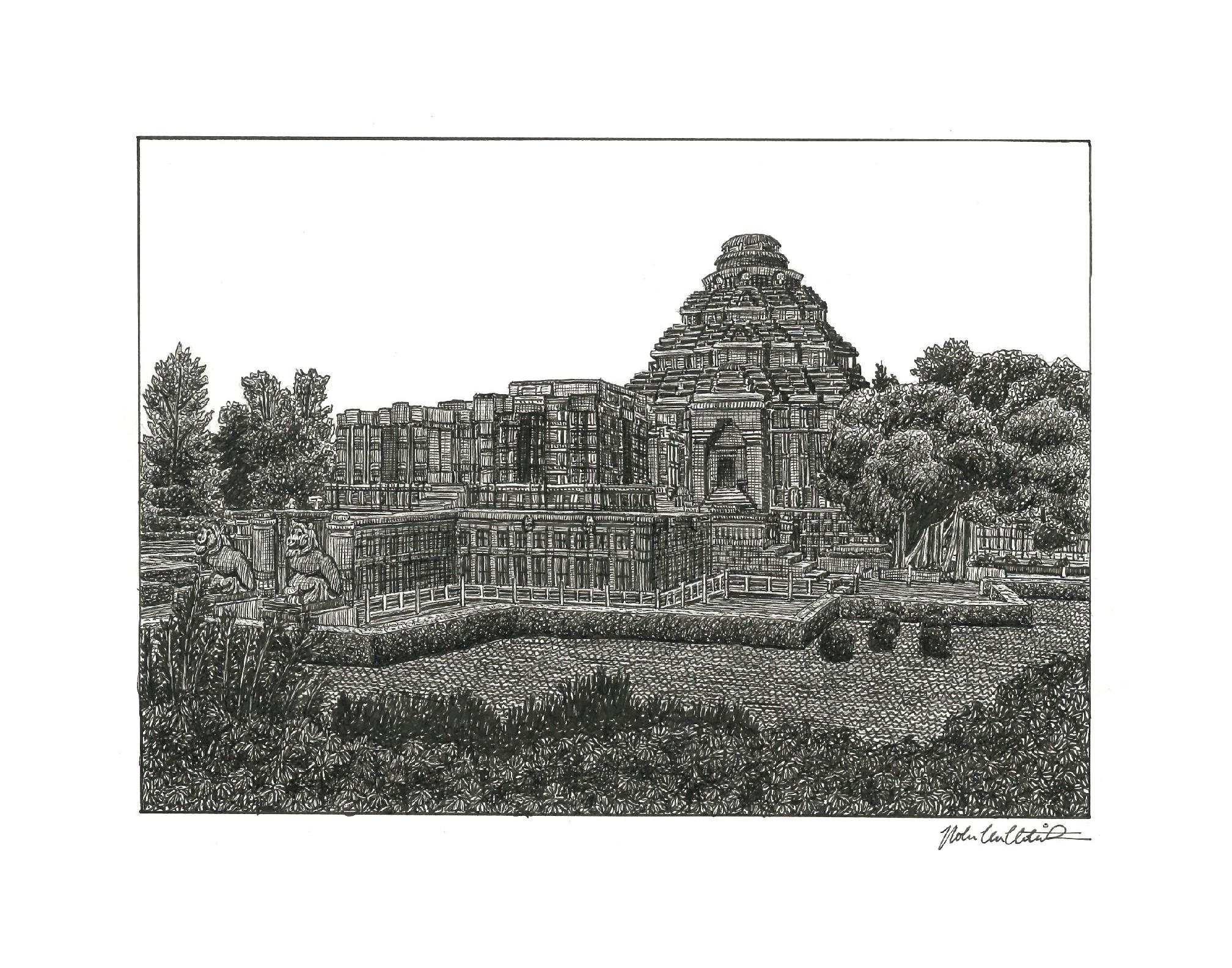 PRINT Drawing of the Konark Sun Hindu Temple, Puri, Odisha, India - Etsy