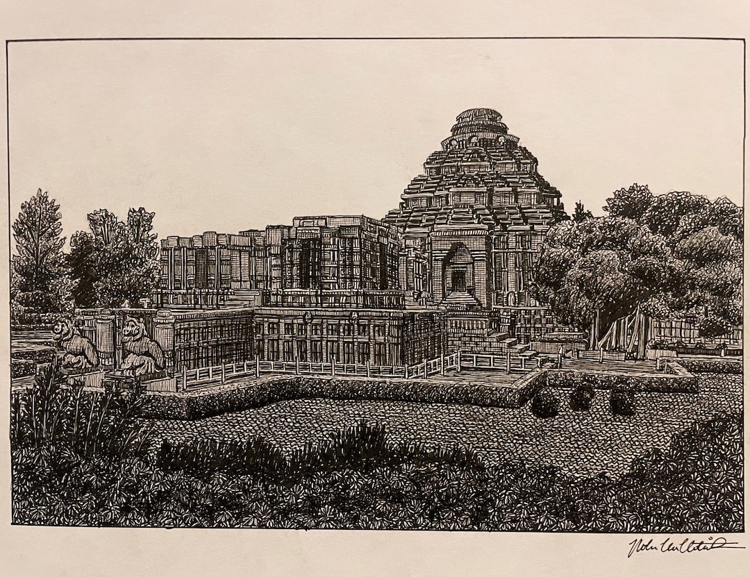 PRINT Drawing of the Konark Sun Hindu Temple, Puri, Odisha, India - Etsy