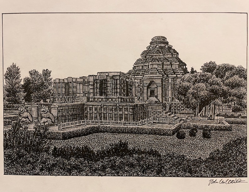 PRINT Drawing of the Konark Sun Hindu Temple, Puri, Odisha, India - Etsy