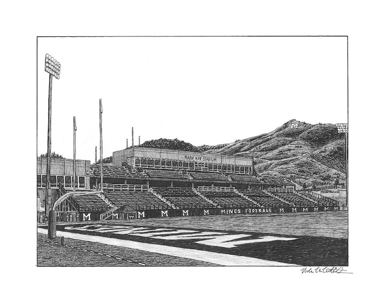 PRINT Drawing of Colorado School of Mines Marv Kay Football Stadium ...