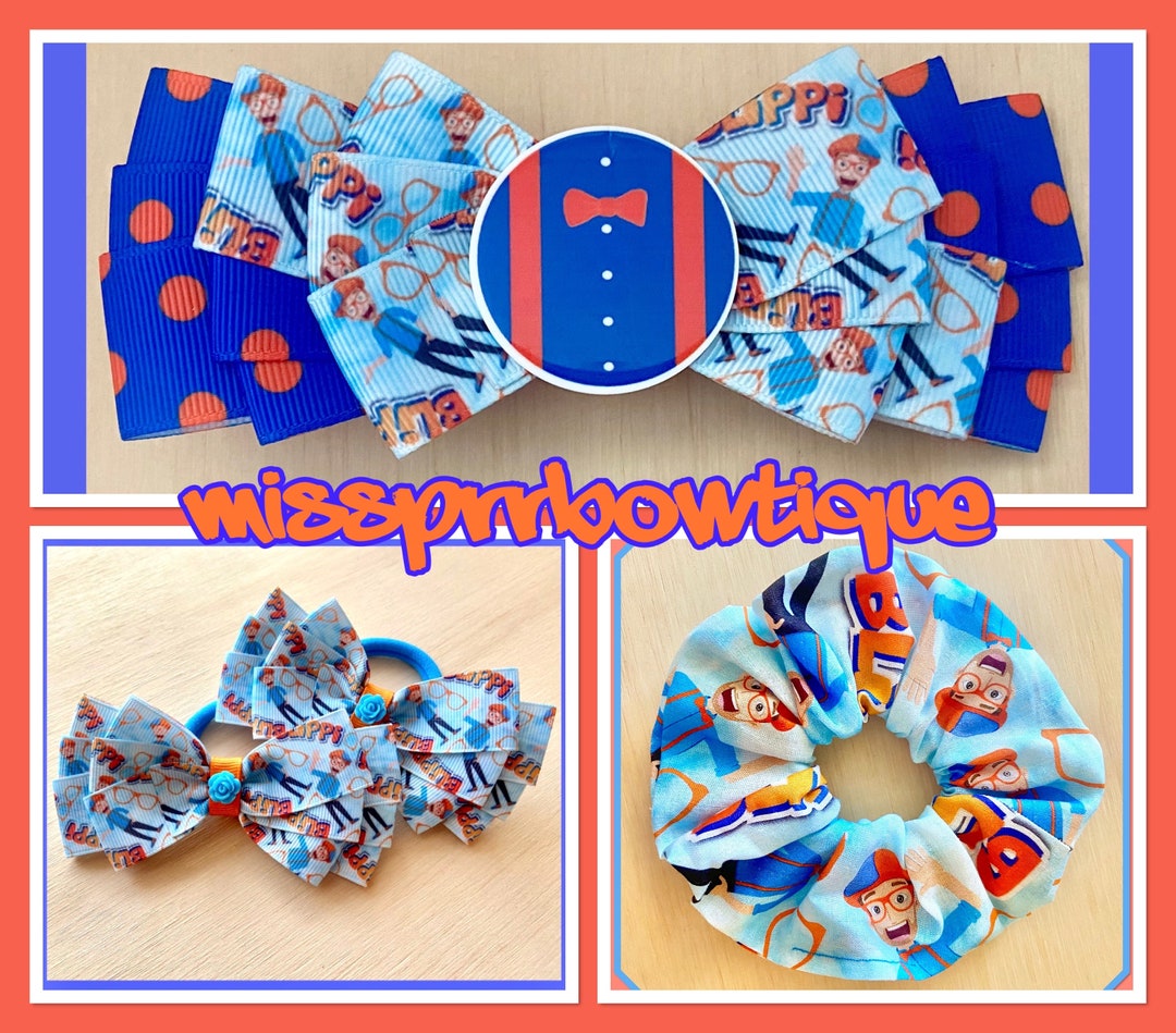 Girls Handmade Mr Blippi / Blippi / Hair Bows Accessories / Hair Ties ...