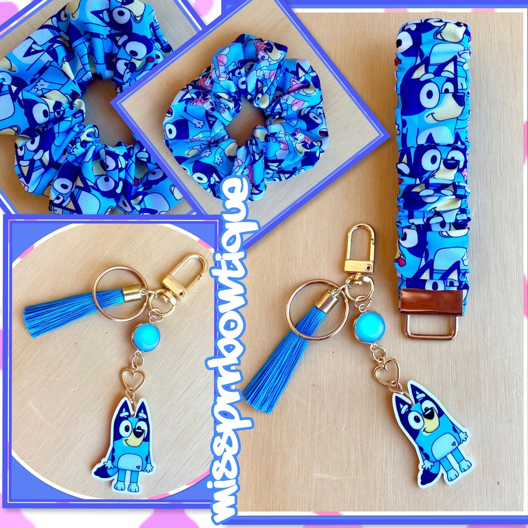 Handmade Character / Bluey / Bingo 2pc Wrist Lanyard & Keychain Set ...