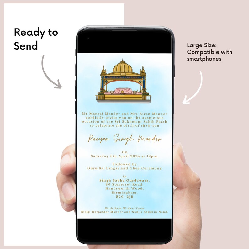 Digital Sukhmani Sahib Paath Invitation, Whatsapp Sikh Invitation - Etsy