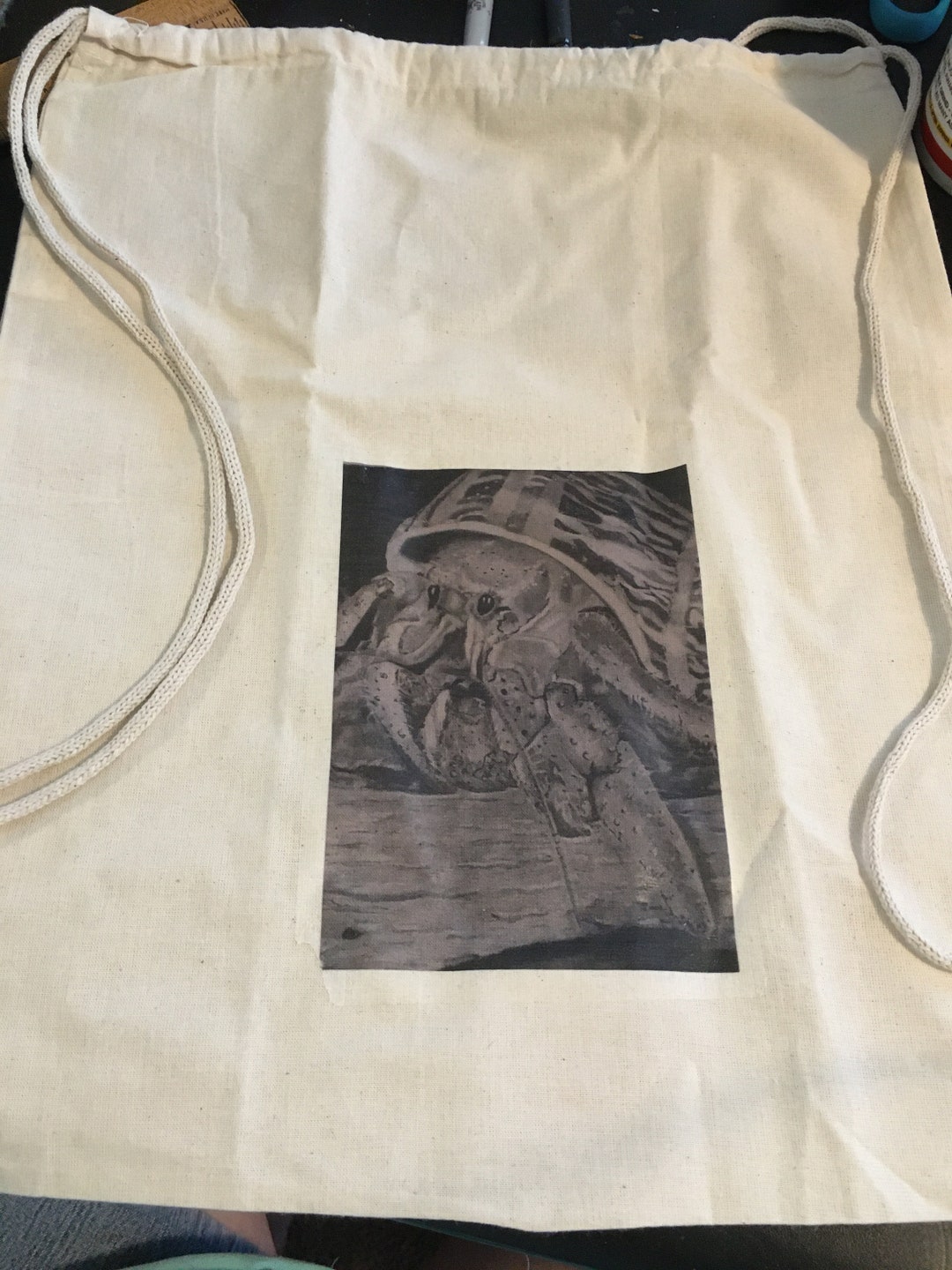 Large Cotton Backpack W Photo - Etsy