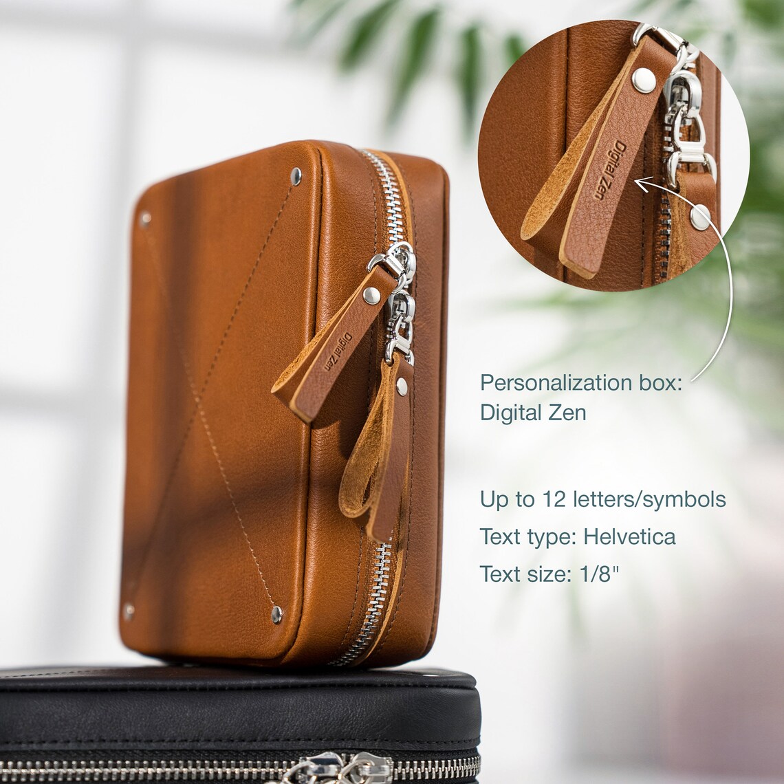 Custom Leather Travel Cable and Charger Organizer Bag Personalized With ...