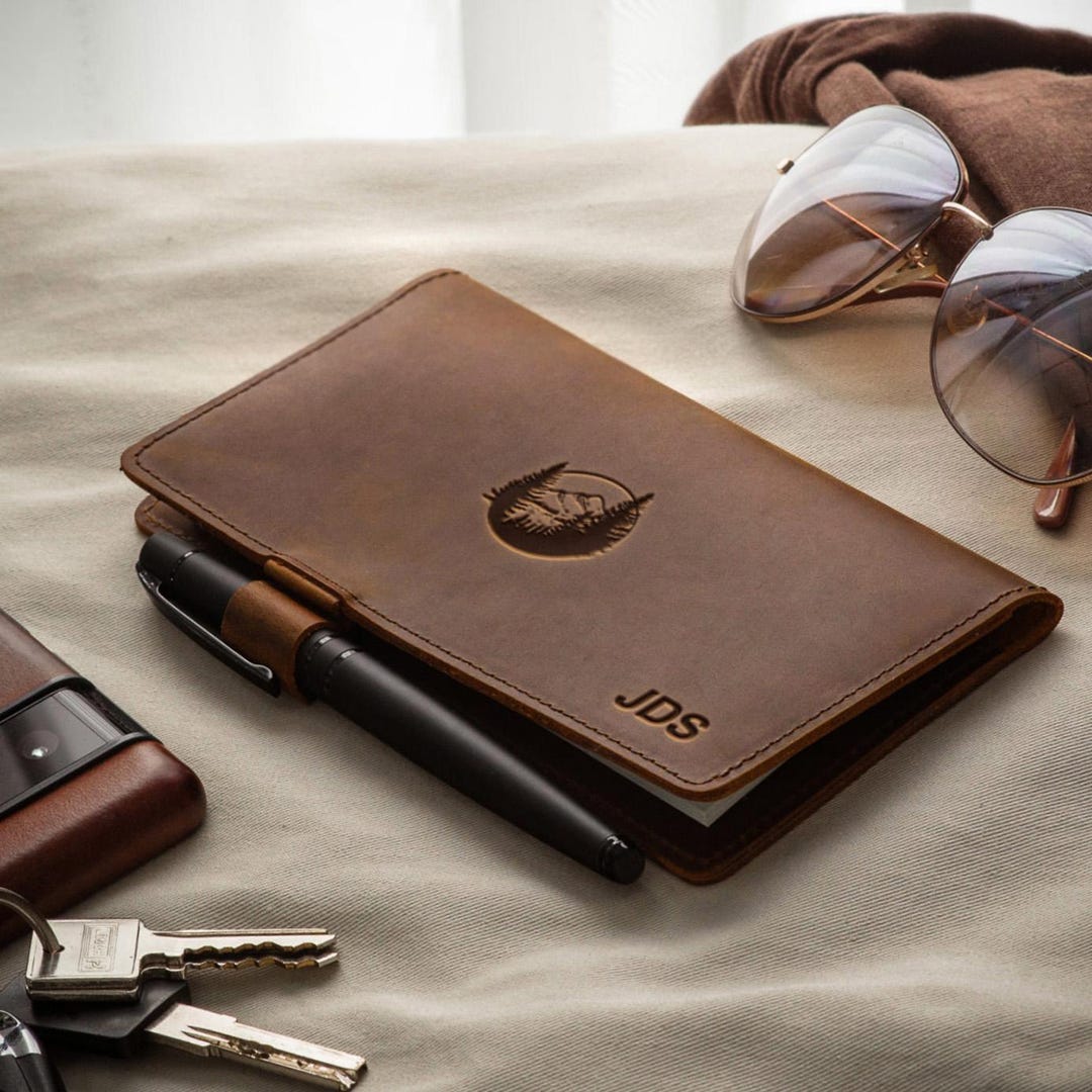 Custom Leather Checkbook Cover With Personalized Monogram Traditional ...