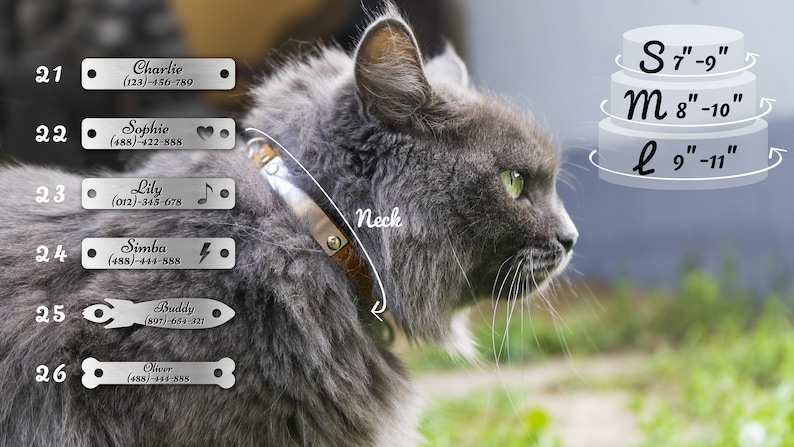 Leather Cat Collar With Name Personalized Cat Collar - Etsy