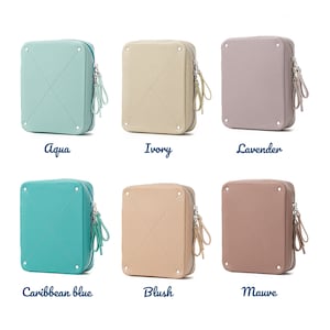 Personalized Leather Travel Cable Organizer for Cords, Charger, Magic ...