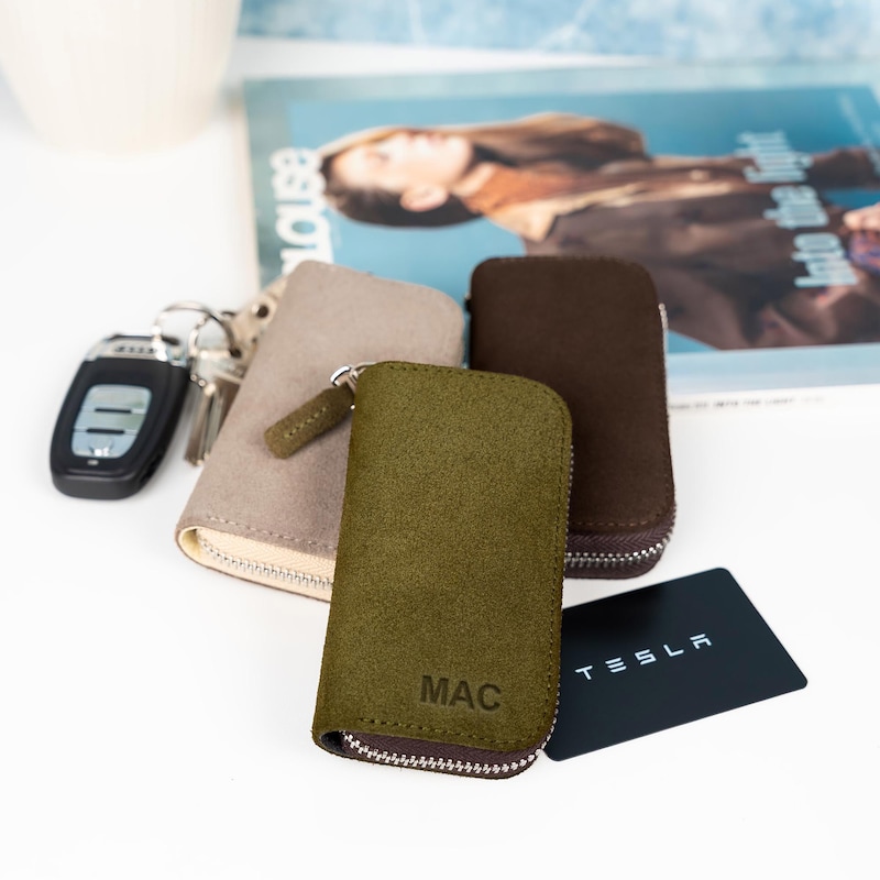 Leather Suede Card Holder - Etsy