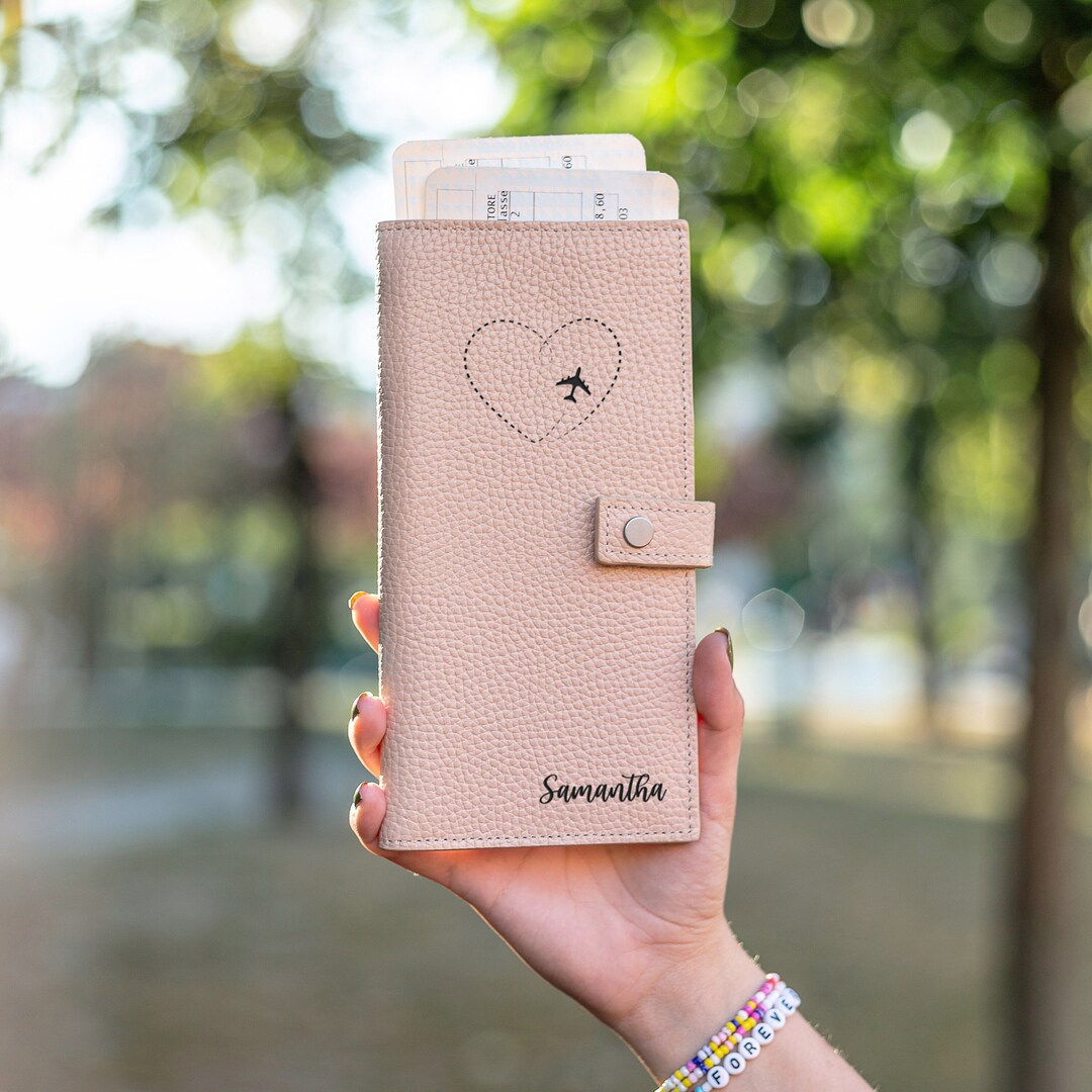 Personalized Travel Wallet for Women Custom Leather Passport and Card ...