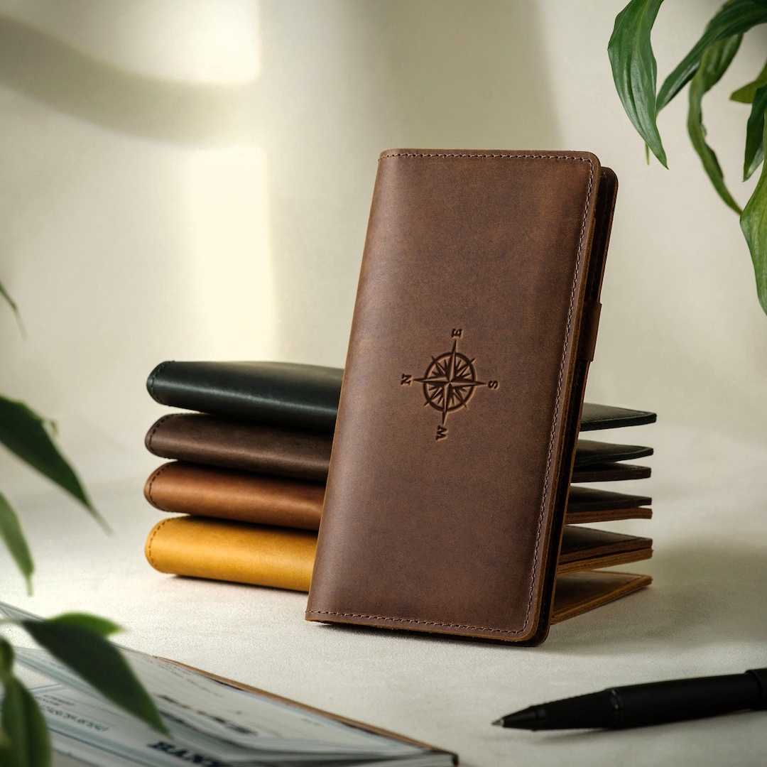 Custom Leather Checkbook Cover Personalized With Monogram Embossed ...