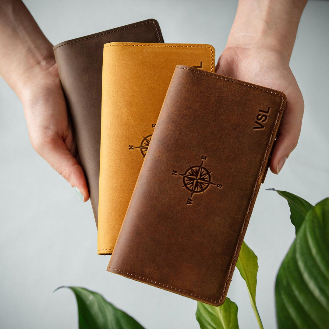 Custom Leather Checkbook Cover With Personalized Monogram Traditional ...