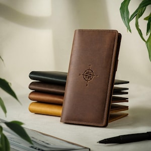 Custom Leather Checkbook Cover With Personalized Monogram Traditional ...