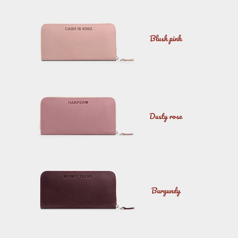 Personalized Leather Zip Around Wallet – Long Accordion Style - Etsy