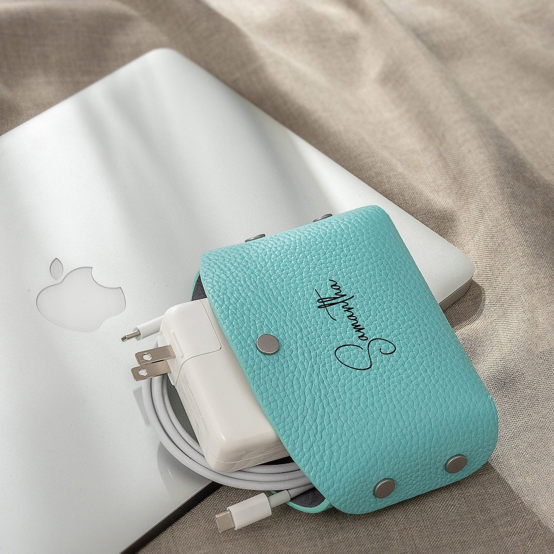 Travel Charger Organizer Personalized Leather Cord Organizer Charger ...