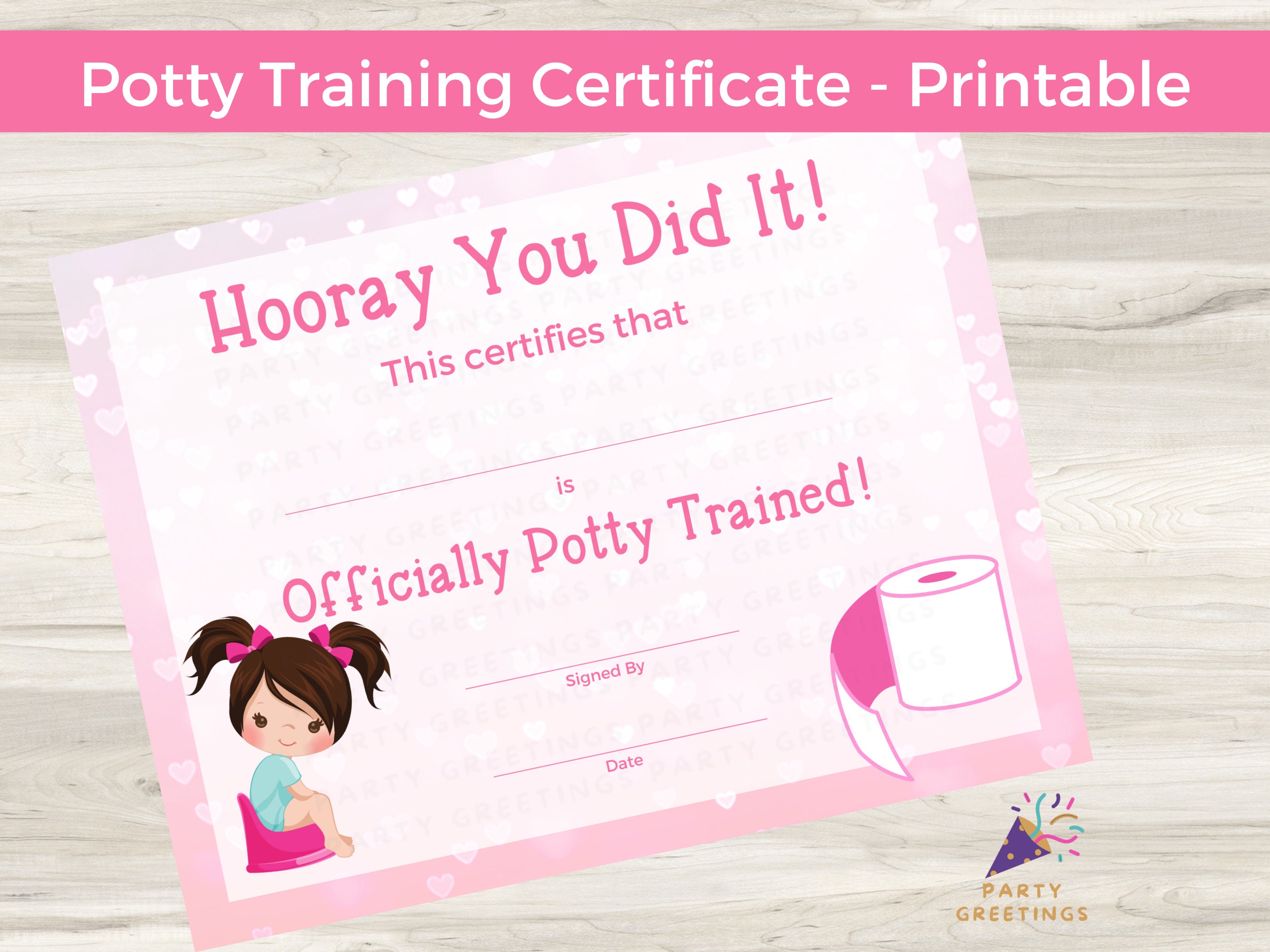 Editable Potty Training Certificate Potty Training Award - Etsy Australia