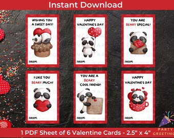 Panda Bear Valentine | Etsy