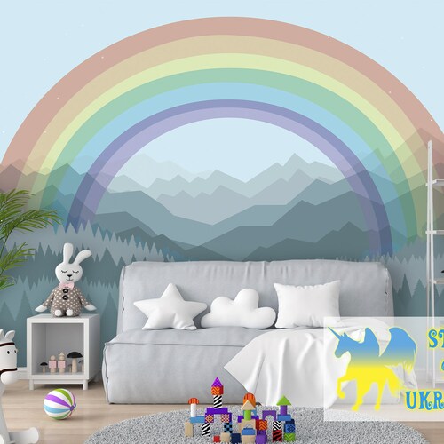 Colorful Rainbow Peel and Stick Wallpaper / Removable - Etsy