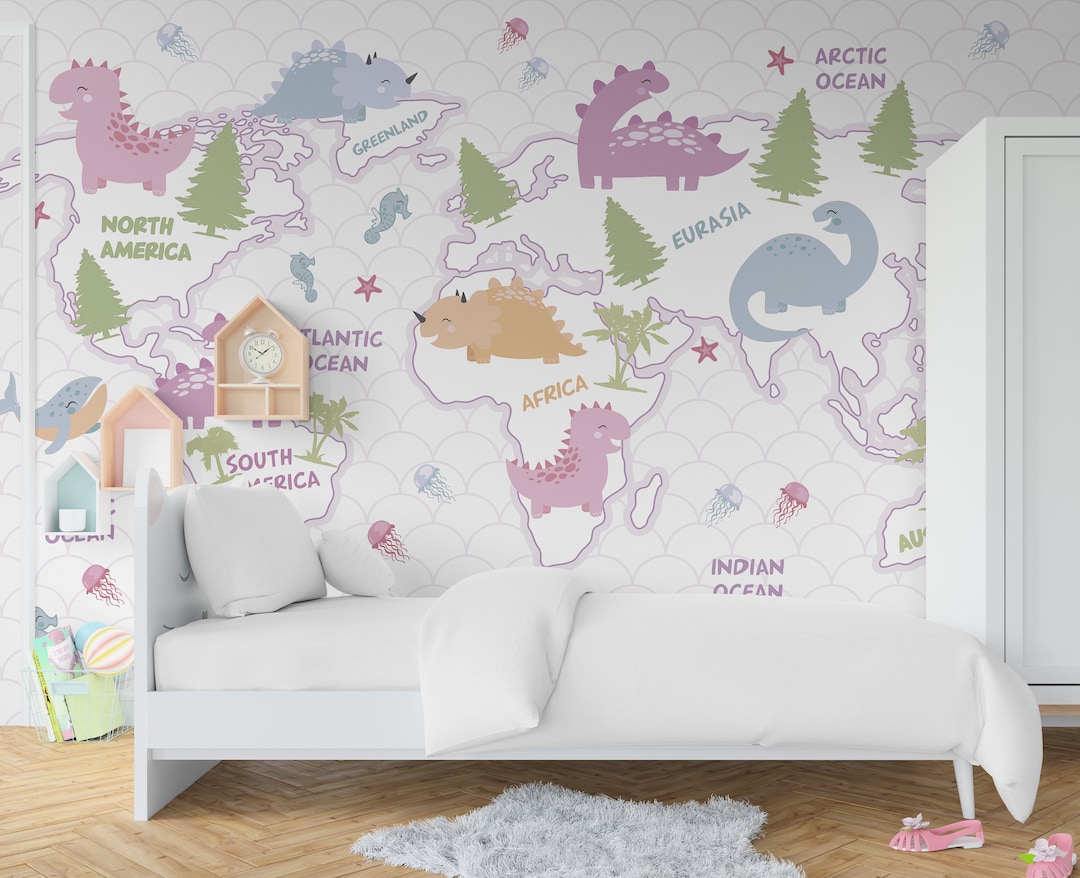 Dinosaur Wallpaper for Toddler Girl Nursery Removable - Etsy