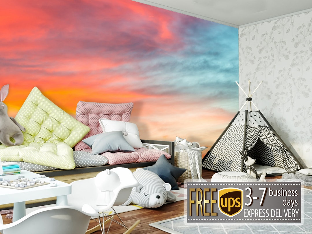 Colorfull Clouds Wallpaper. Sky and Clouds Wall Mural - Etsy