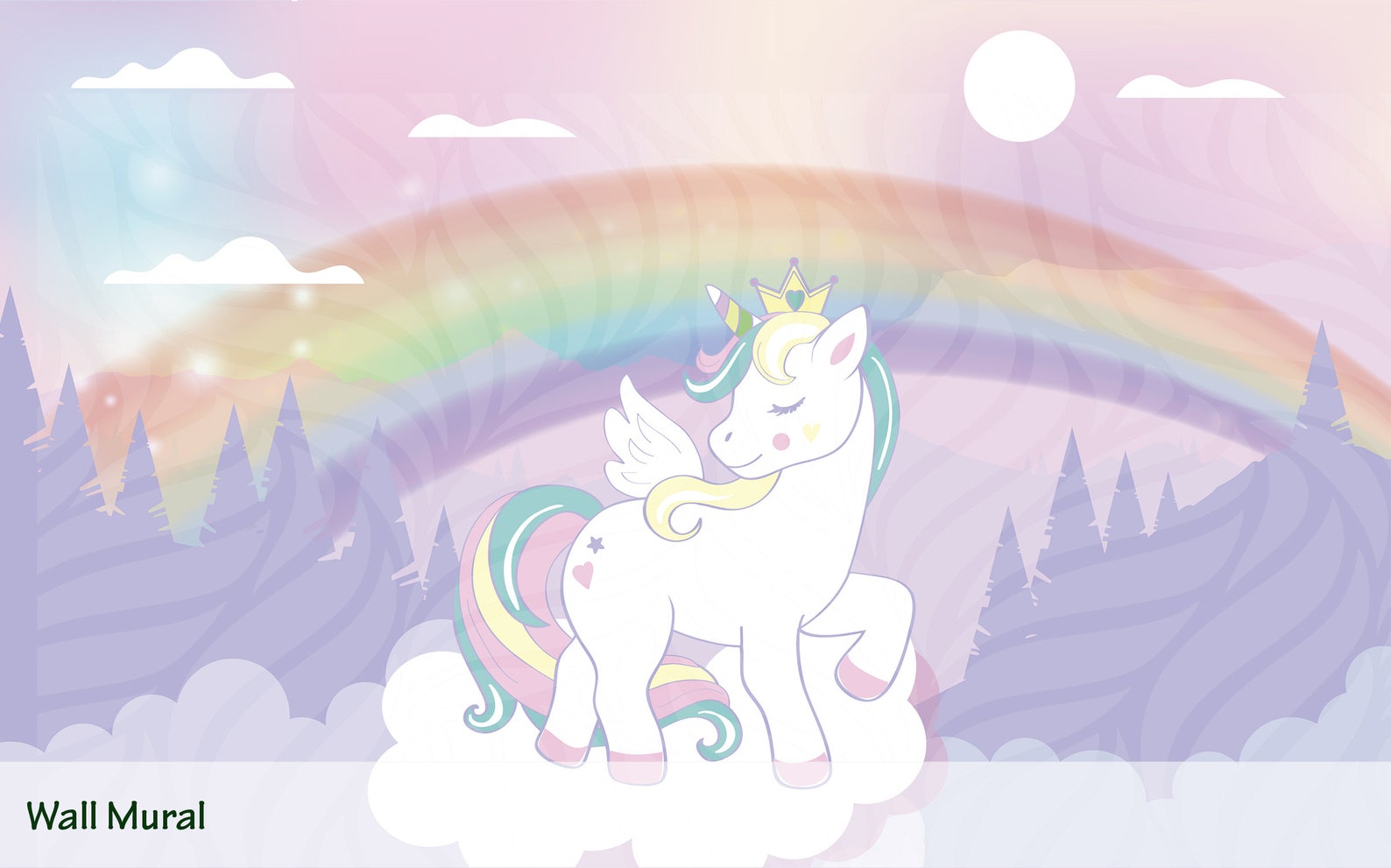 Soft Pastel Rainbow Wallpaper for Girl Nursery Removable - Etsy