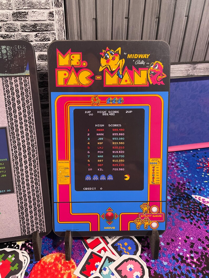 Arcade Birthday Card Wooden With Stand and Free Stickers, Personalized ...