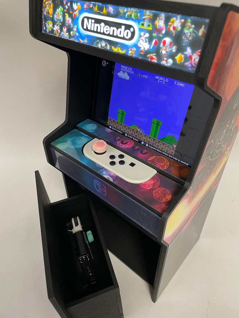 Mario Nintendo Switch Stand Arcade Cabinet With Backlit Marquee and ...