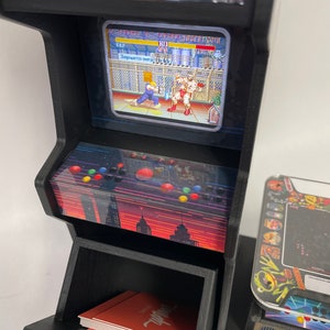 Retro Arcade Desk Top Organizer, Arcade Cabinet, Business Card Holder ...