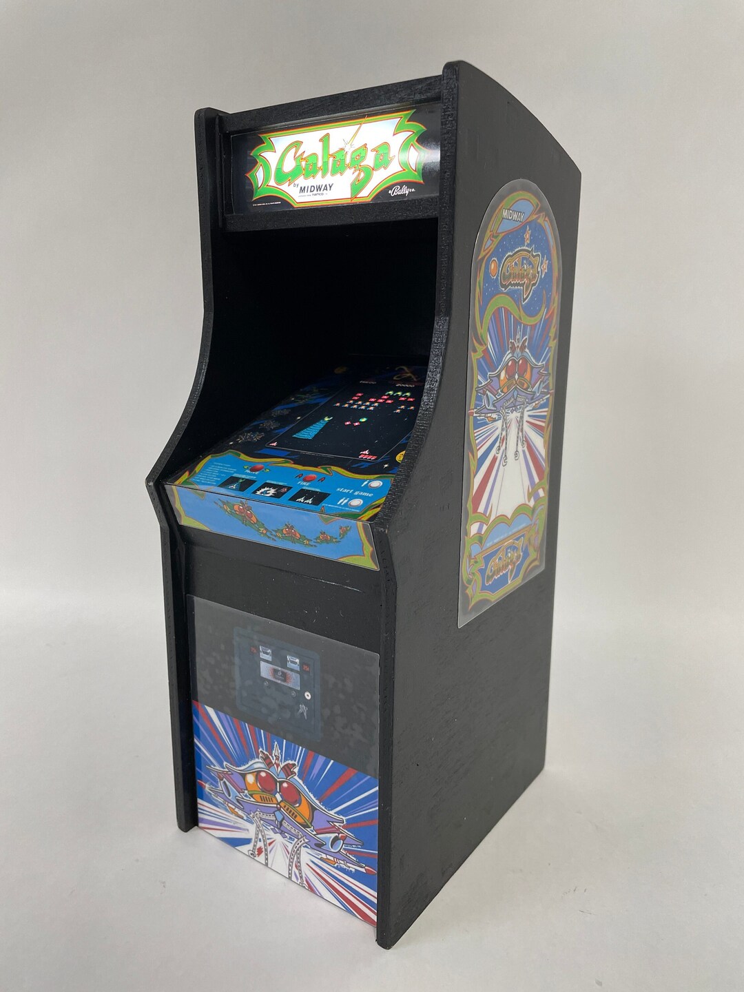 Galaga Arcade Display Diorama, LED Back-lit Marquee and Play Field, Fun ...
