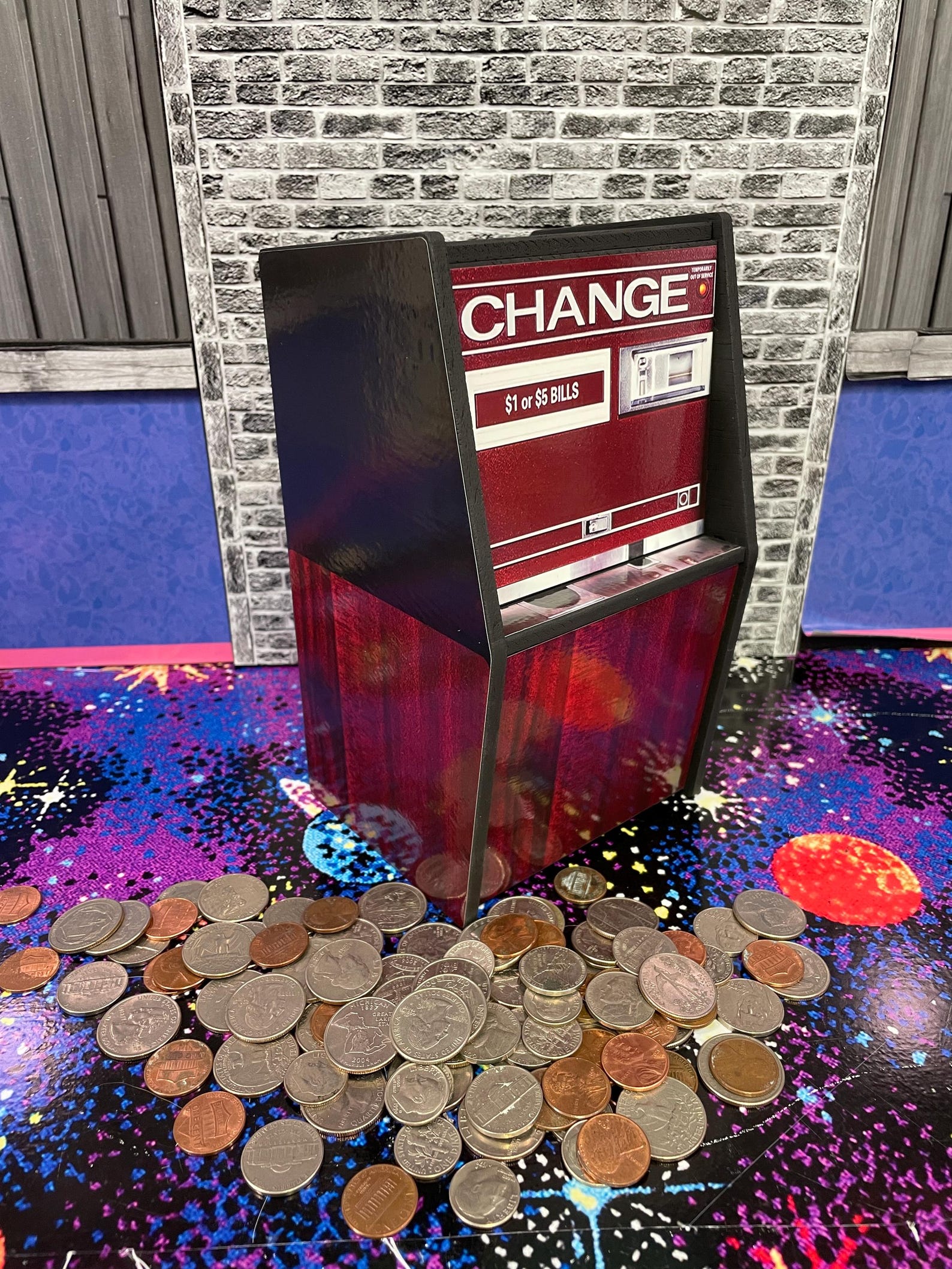 Arcade Piggy Bank Large 1/6th Scale Coin Box Coin Machine Unique Gift ...