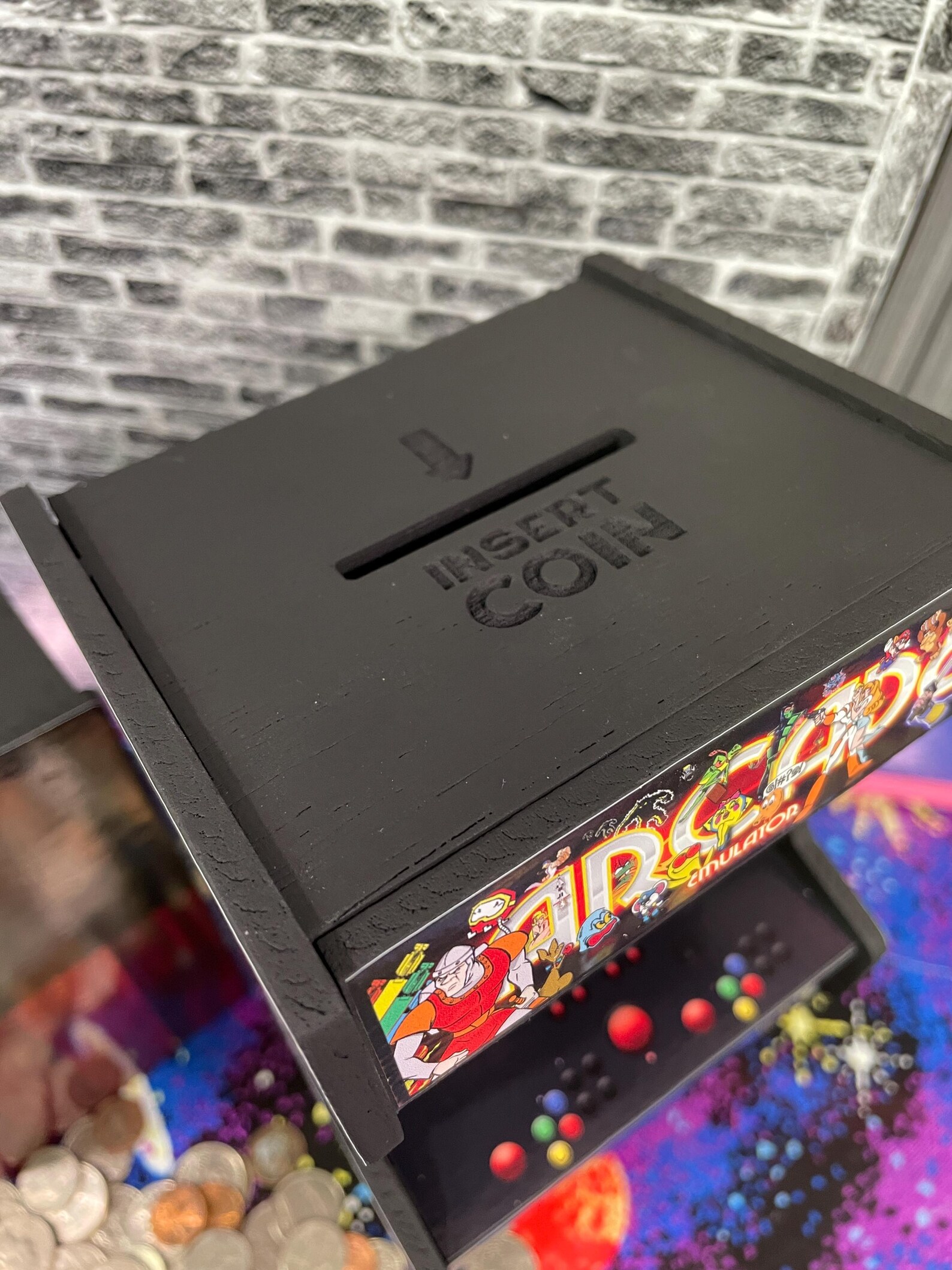 Arcade Piggy Bank Large 1/6th Scale Coin Box Coin Machine Unique Gift ...