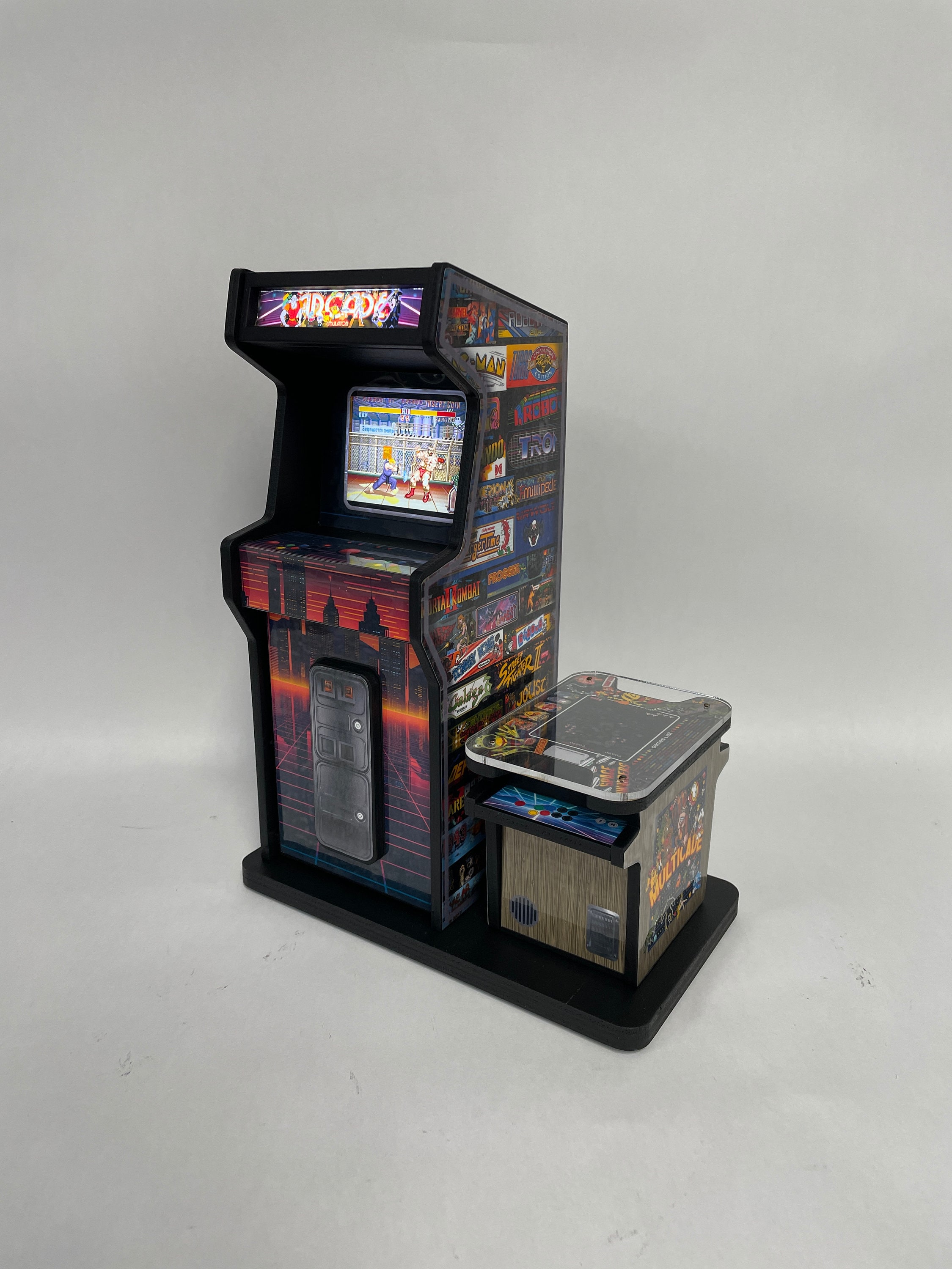 Retro Arcade Desk Top Organizer, Arcade Cabinet, Business Card Holder ...