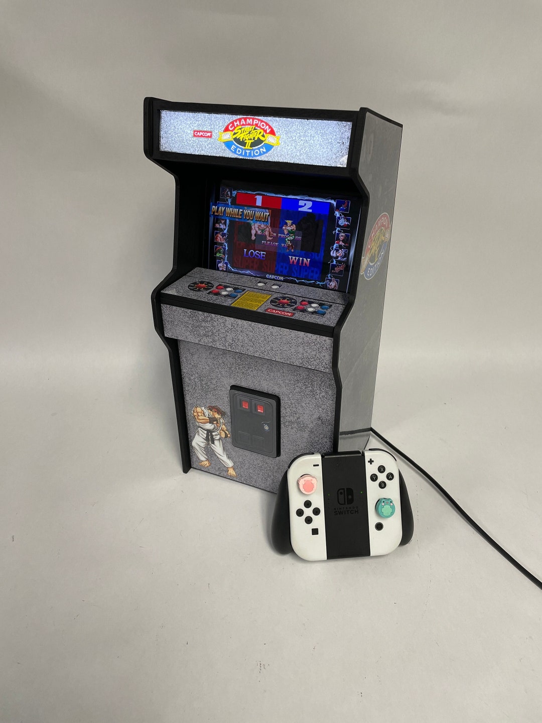 Street Fighter 2 Championship Nintendo Switch Stand Arcade Cabinet With ...