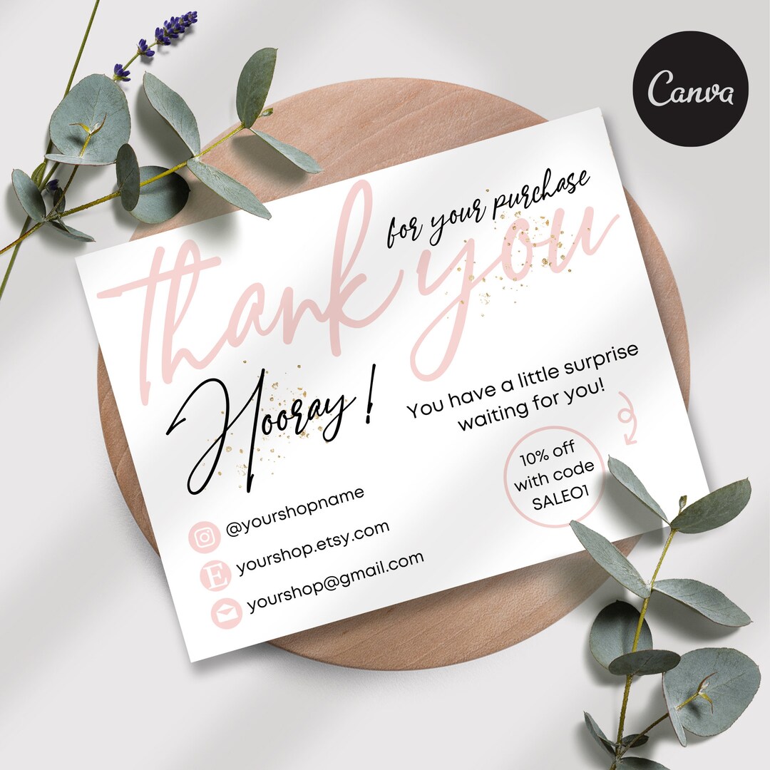 Thank You Card Template for Small Business With Scratch off Thank You ...